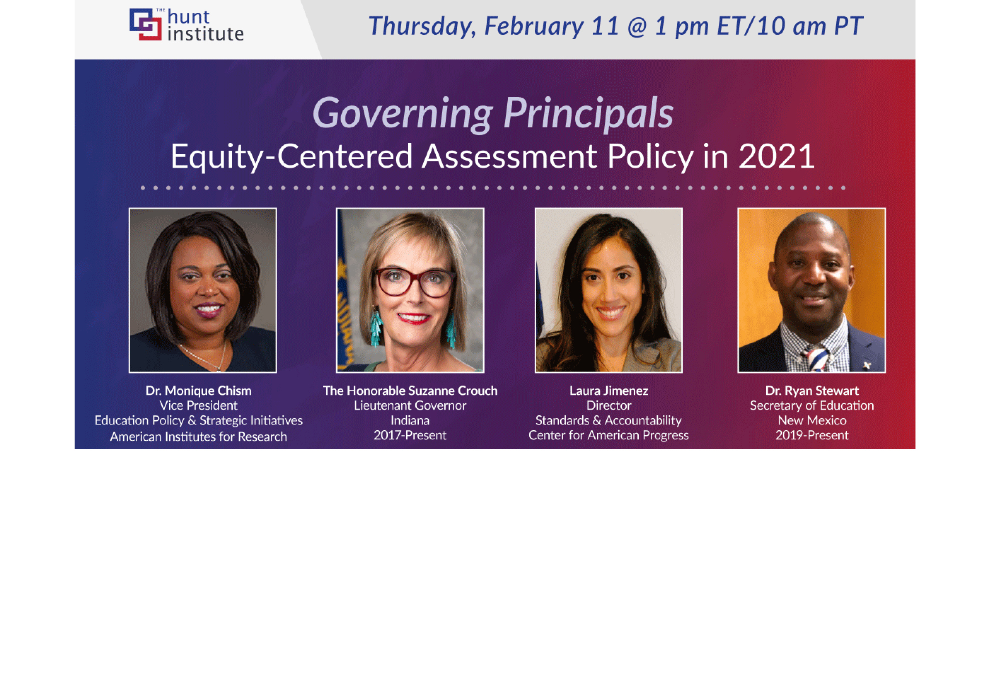 Governing Principals | Equity-Centered Assessment Policy in 2021 · The Hunt Institute