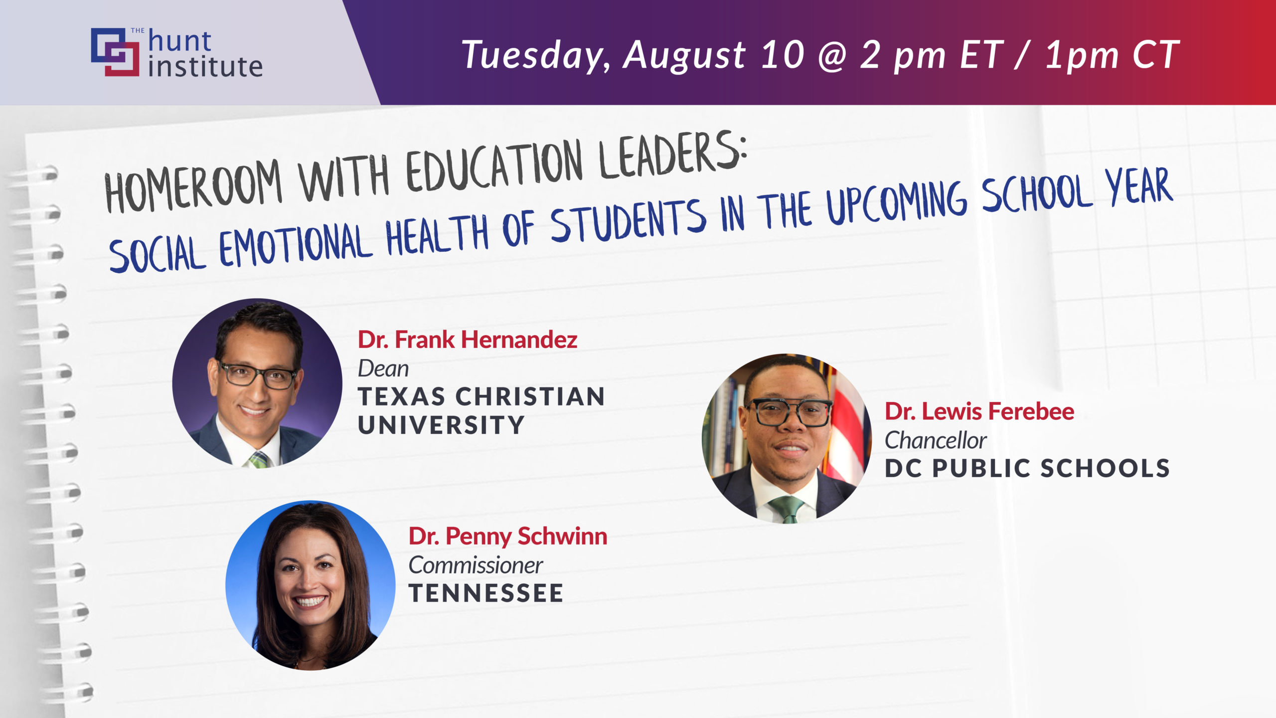 Homeroom with Ed Leaders: Social Media Kit · The Hunt Institute