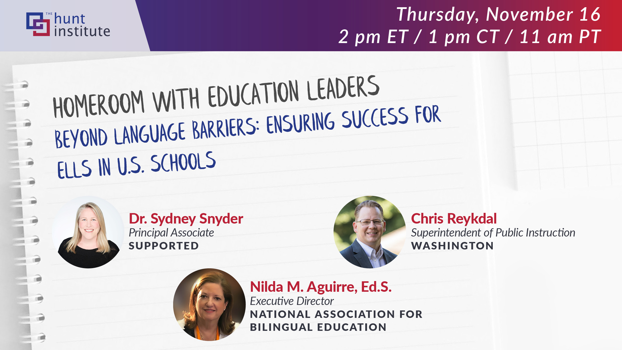 Ed Homeroom Social Media Kit 11/16 · The Hunt Institute